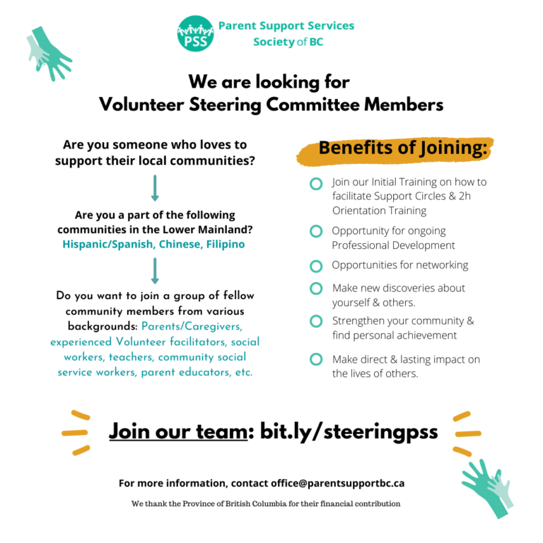 Join our steering committees! - Parent Support Services Society of BC
